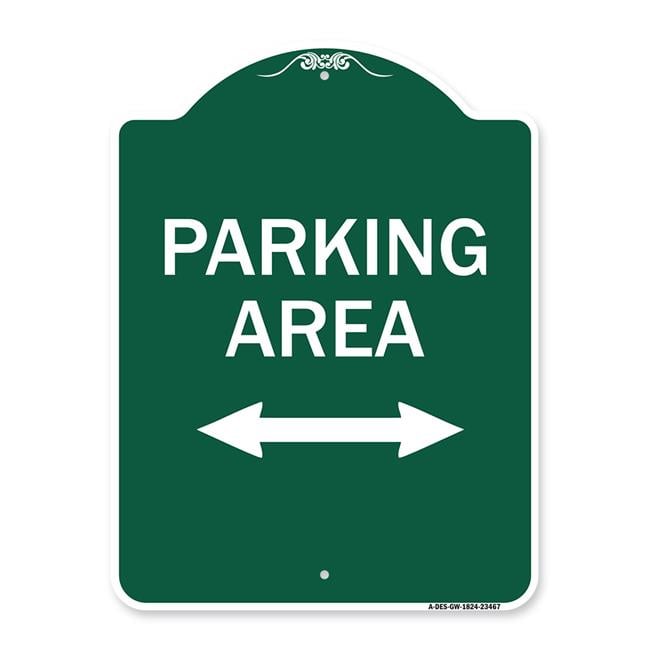 18 x 24 in. Designer Series Sign - Parking Area with Bidirectional ...