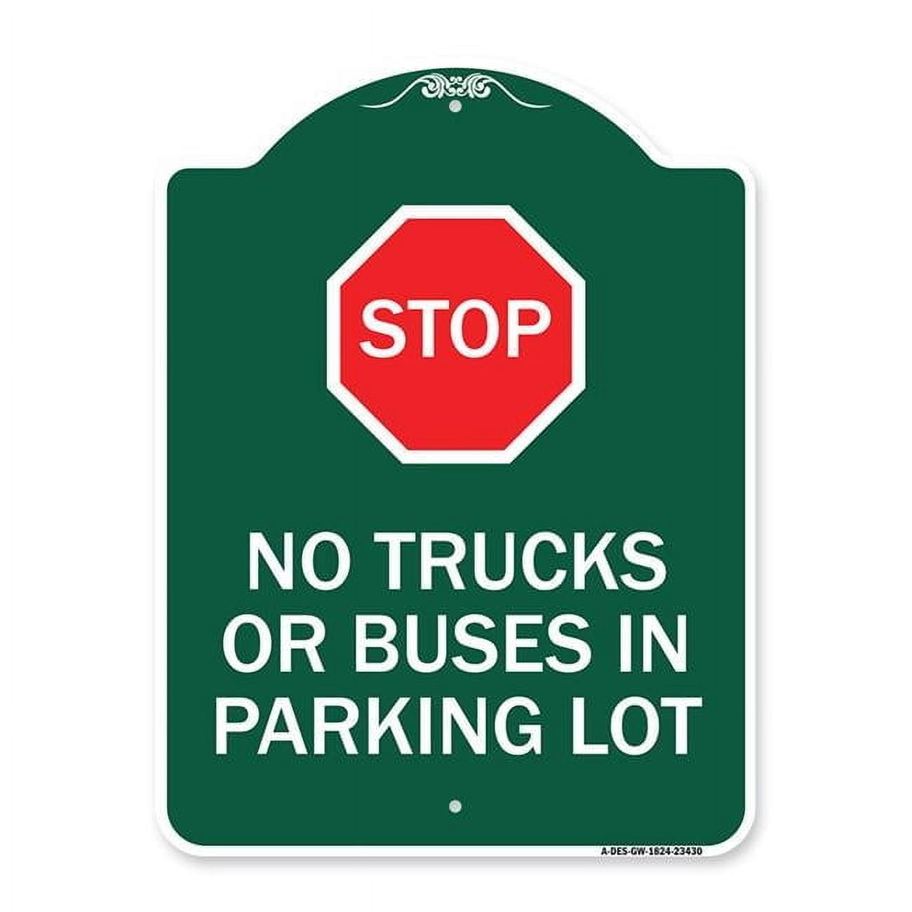 18 x 24 in. Designer Series Sign - Parking Lot Rules Sign Stop - No ...