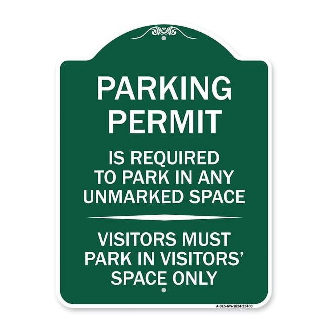 18 x 24 in. Designer Series Sign - Parking Permit is Required to Park ...
