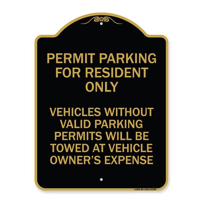 18 x 24 in. Designer Series Sign - Parking Permit Sign Permit Parking ...