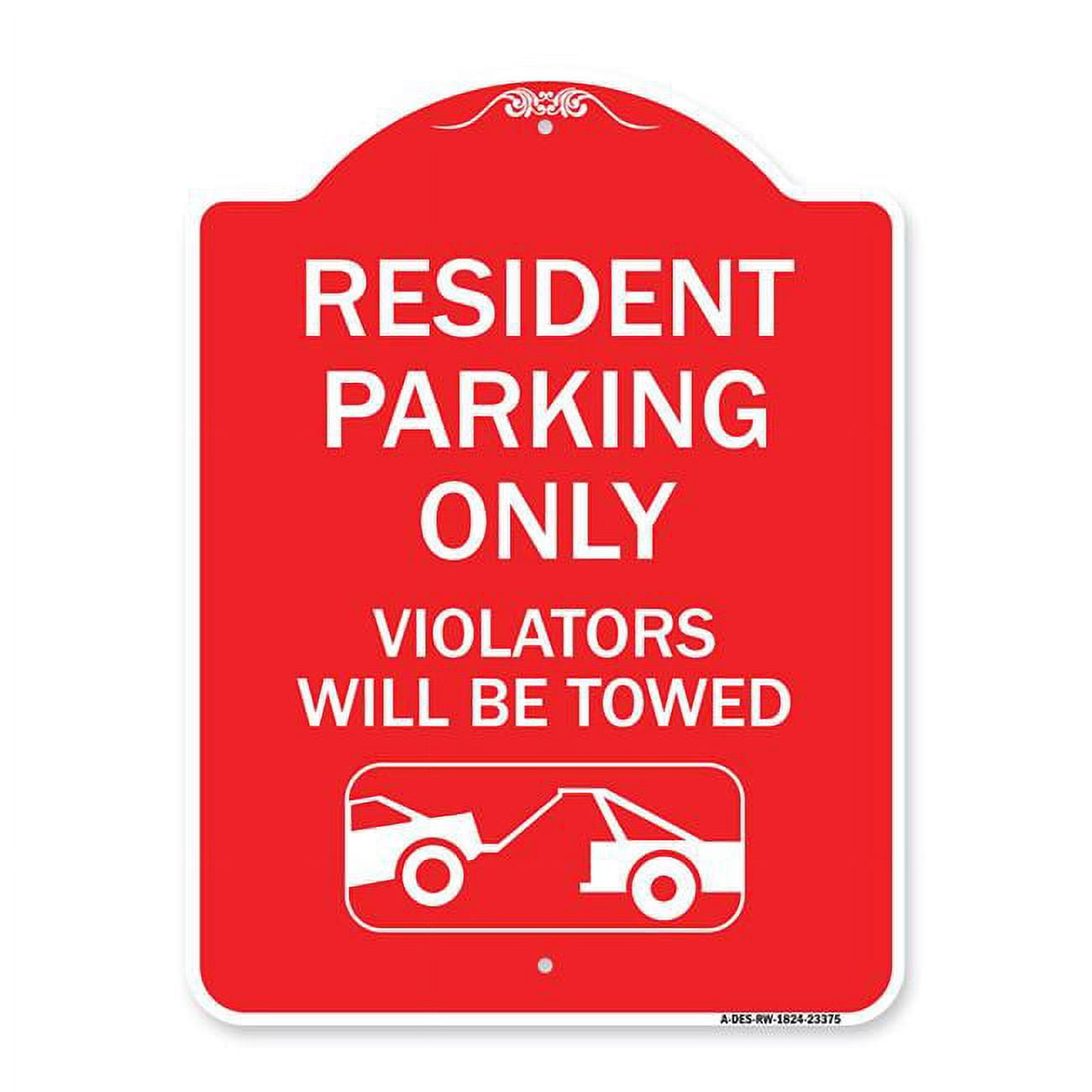 18 x 24 in. Designer Series Sign - Parking Reserved Towing Sign ...