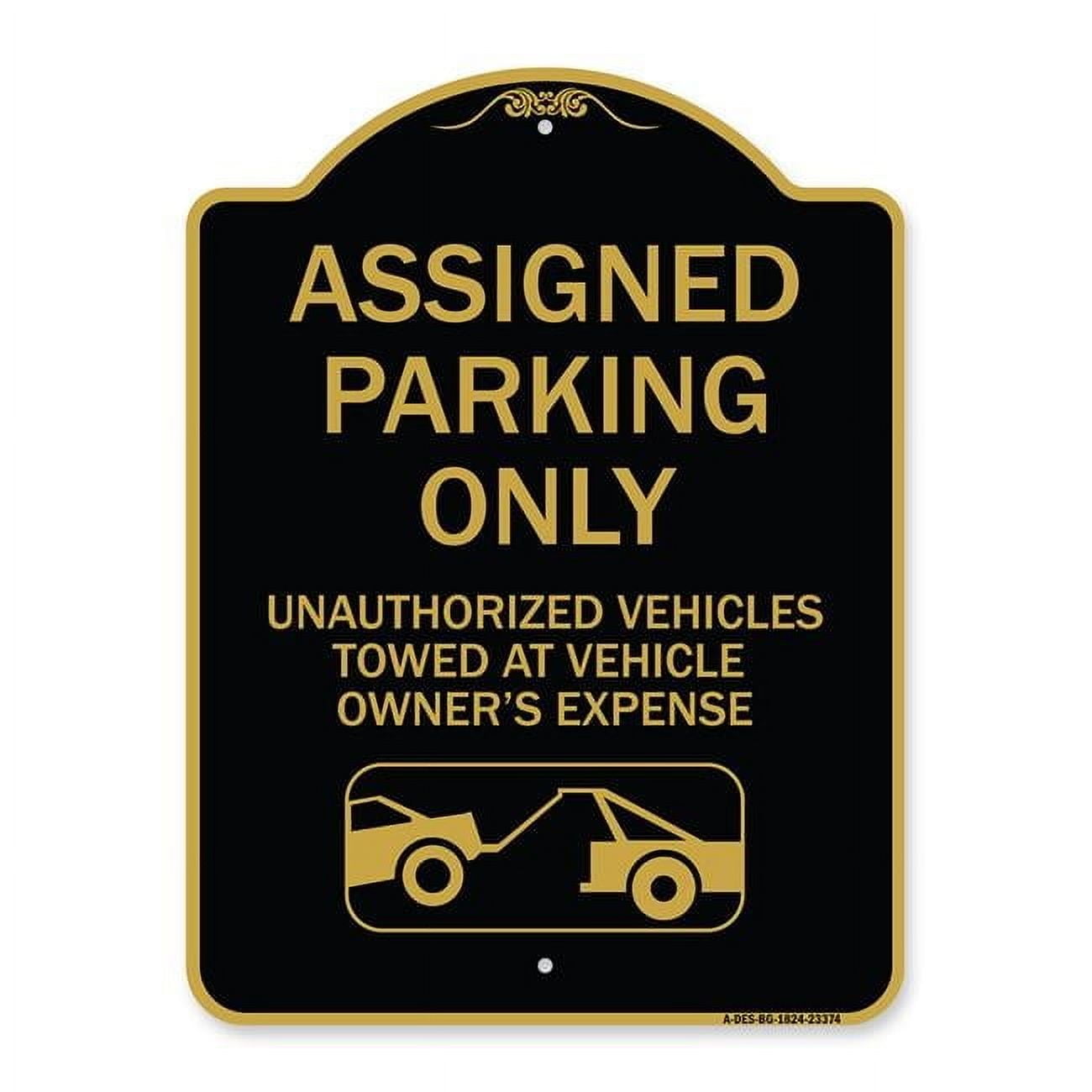 18 x 24 in. Designer Series Sign - Parking Restriction Sign Assigned ...