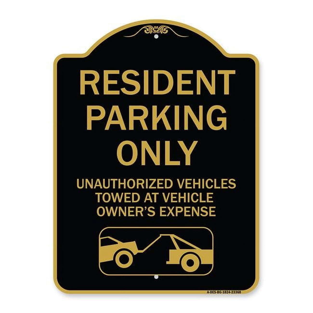 18 x 24 in. Designer Series Sign - Parking Restriction Sign Resident ...