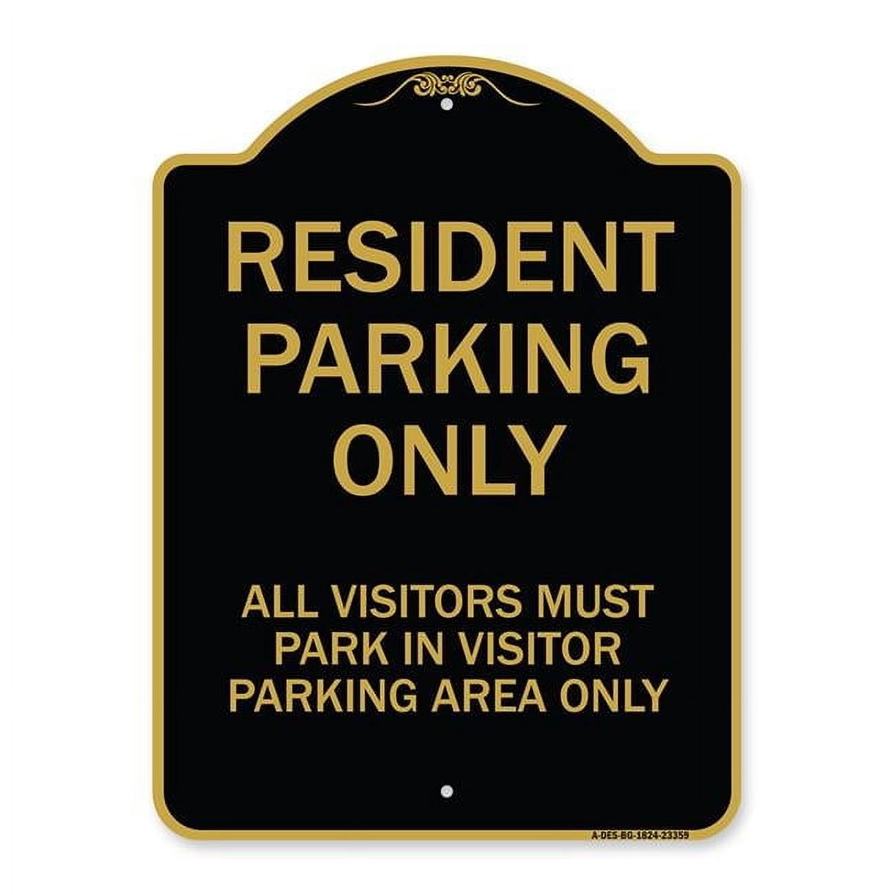 18 x 24 in. Designer Series Sign - Parking Sign Resident Parking Only ...