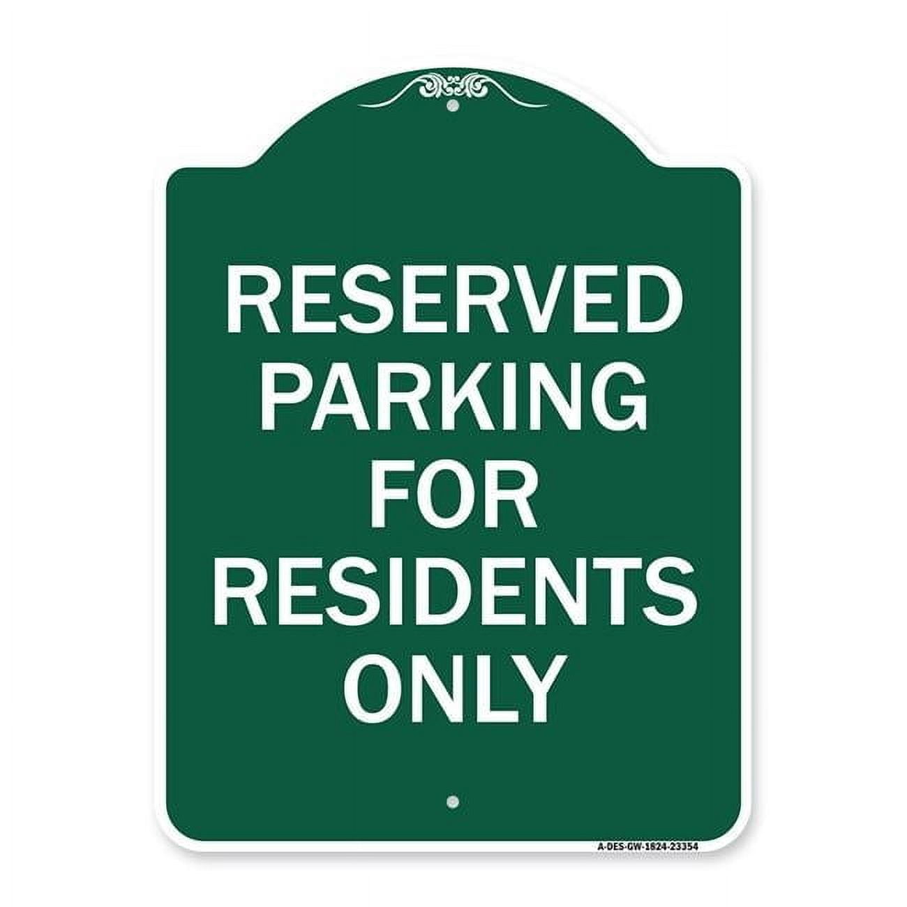 18 x 24 in. Designer Series Sign - Parking Space Reserved Sign Parking ...