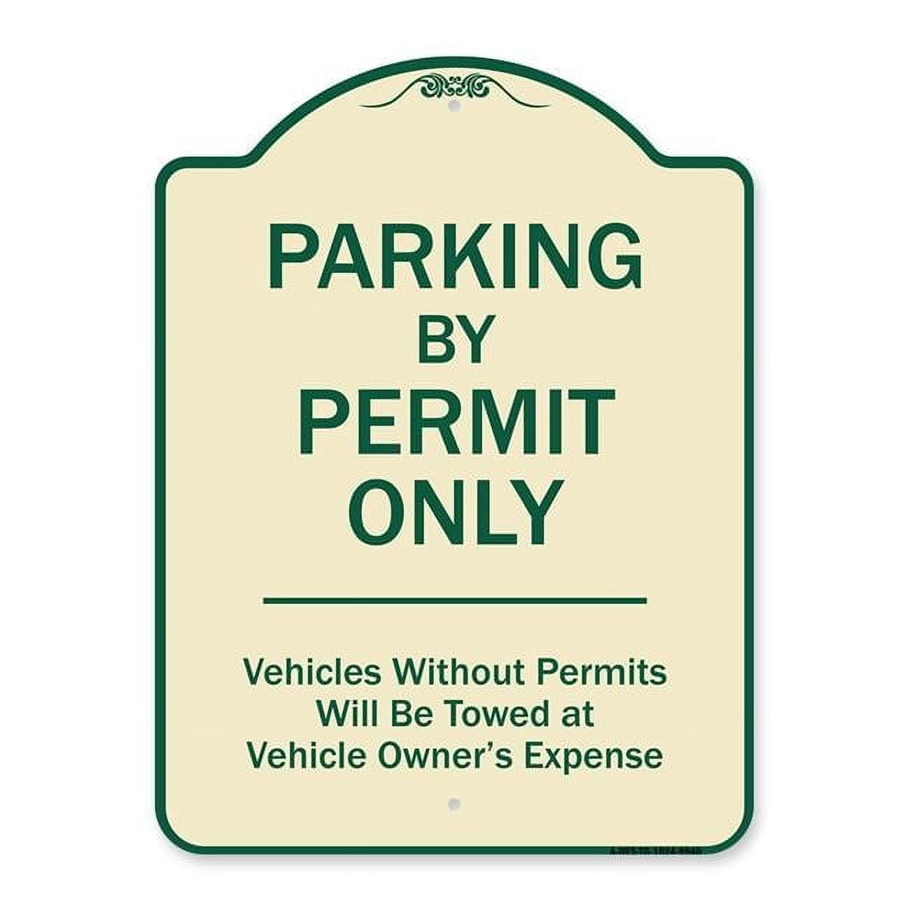 18 x 24 in. Designer Series Sign - Parking by Permit Only Vehicles ...