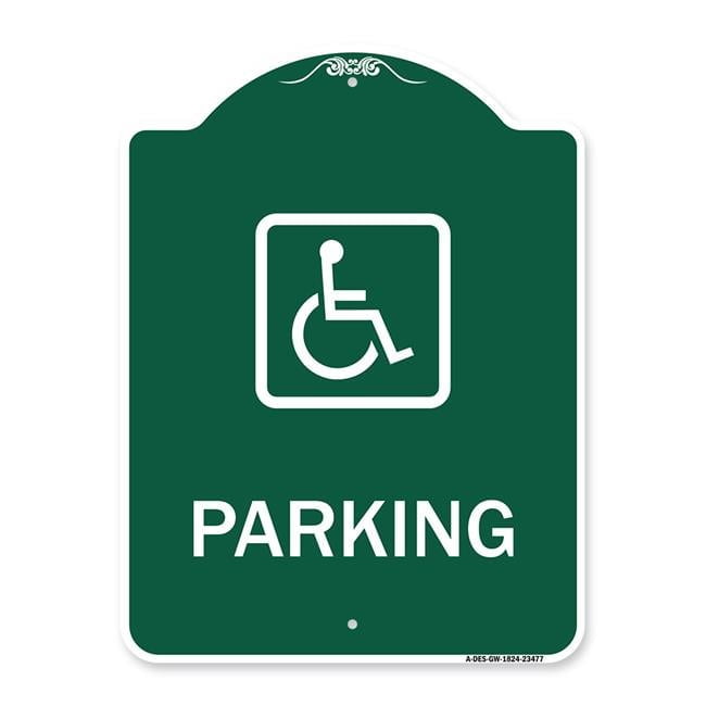 18 x 24 in. Designer Series Sign - Parking with Handicapped Symbol ...