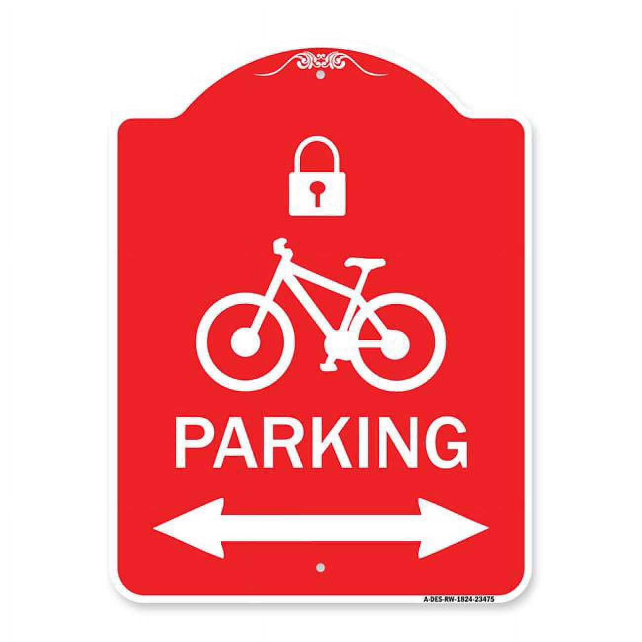 18 x 24 in. Designer Series Sign - Parking with Lock Cycle ...