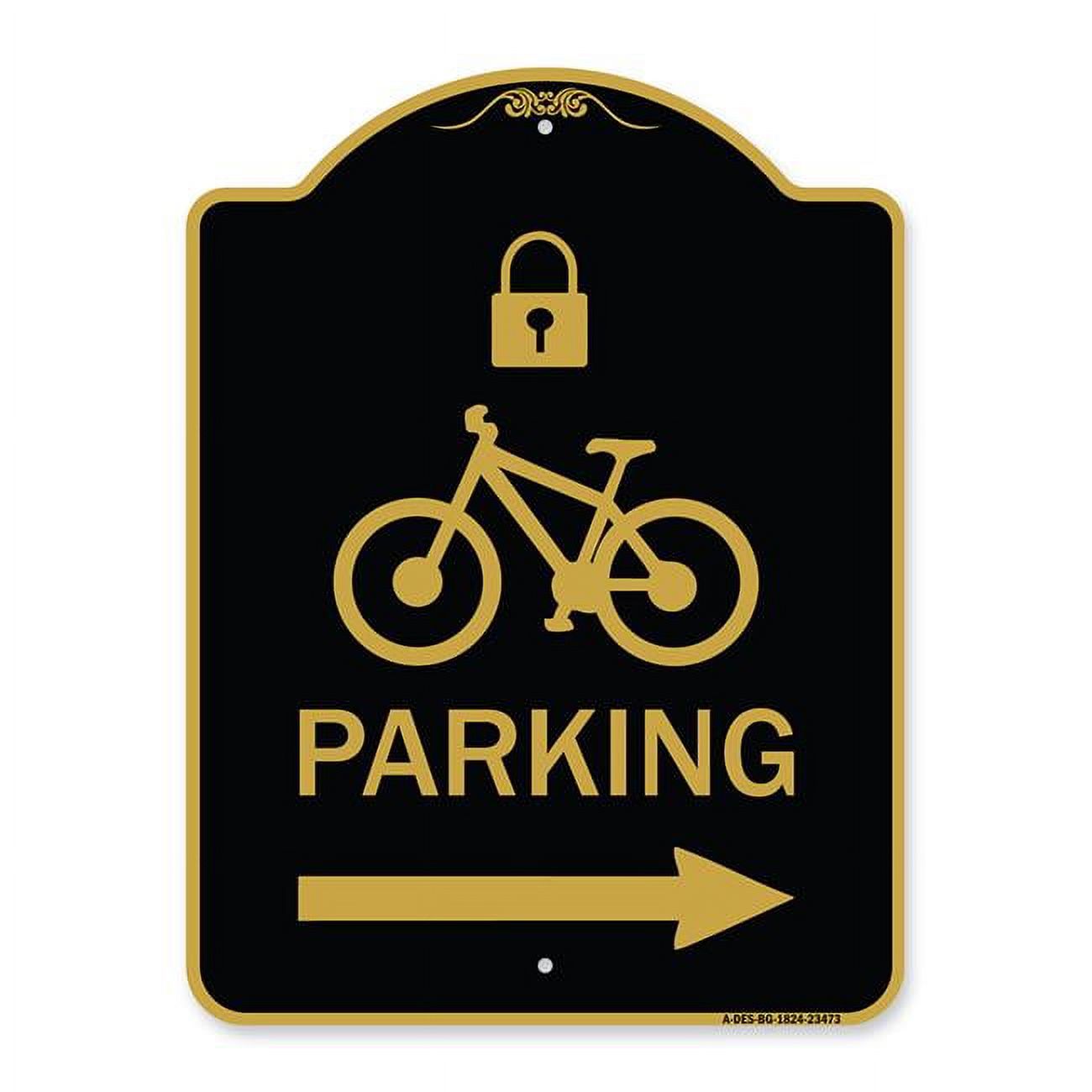 18 x 24 in. Designer Series Sign - Parking with Lock Cycle & Right ...