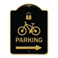 18 x 24 in. Designer Series Sign - Parking with Lock Cycle & Right ...