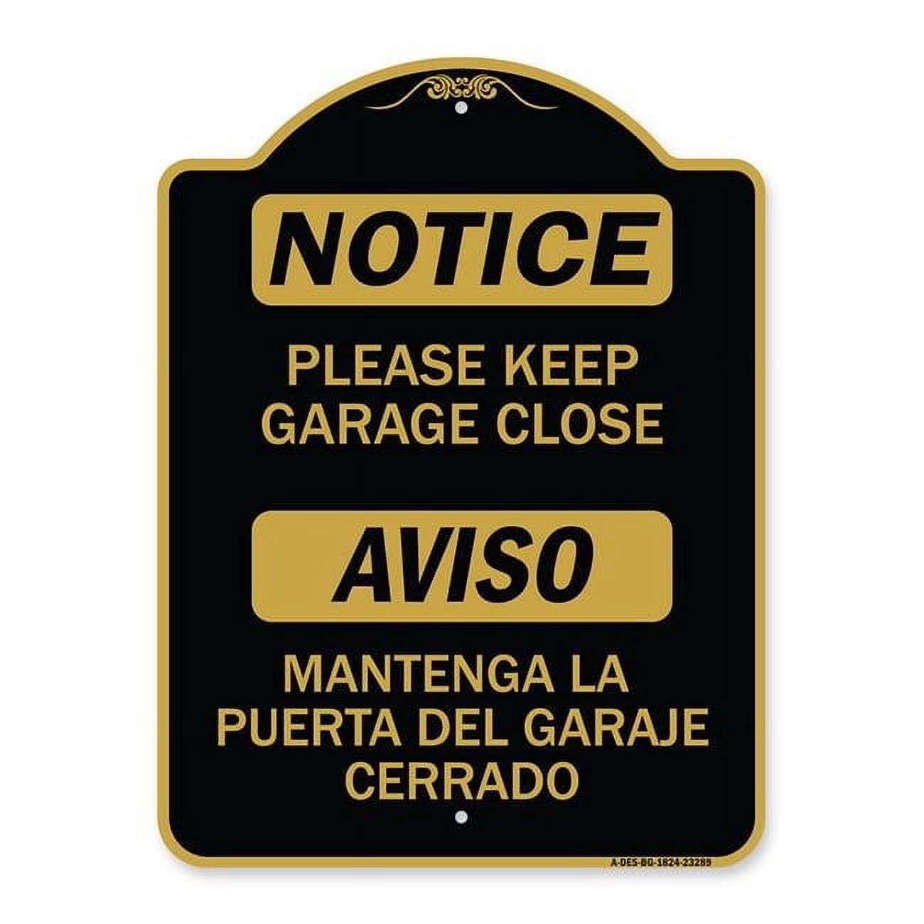18 x 24 in. Designer Series Sign - Please Keep Garage Closed Mantenga ...
