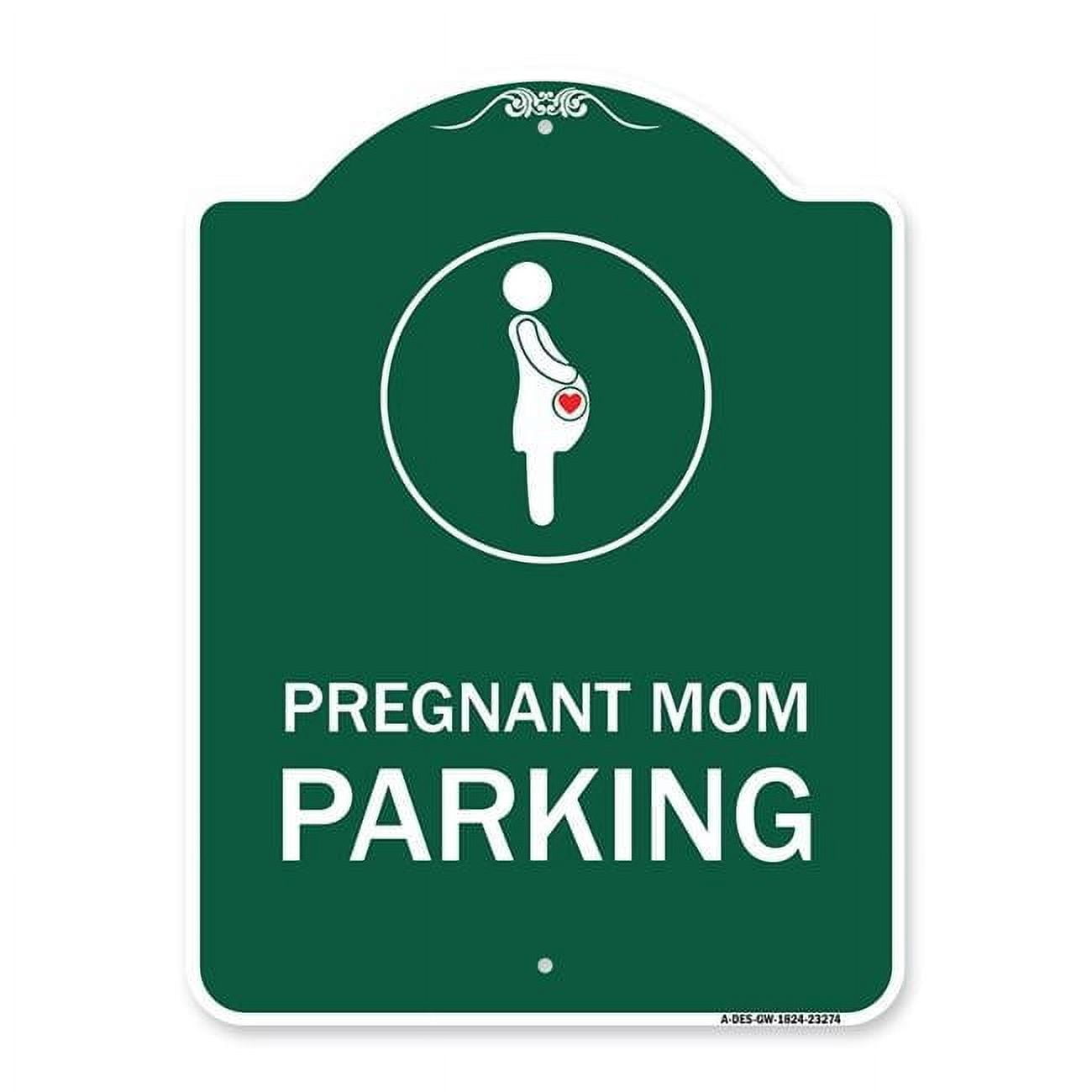 18 x 24 in. Designer Series Sign - Pregnant Mom Parking with Graphic ...