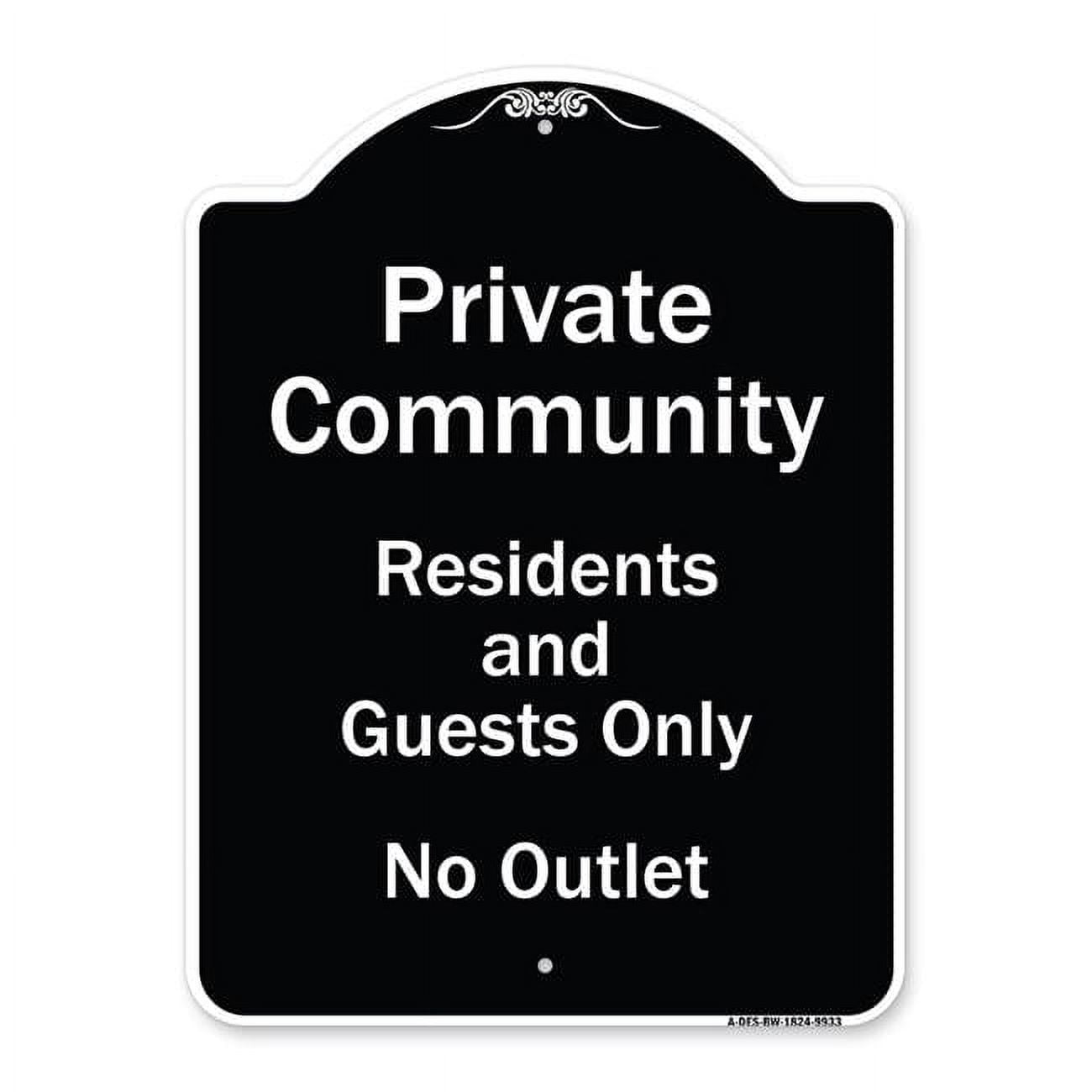 18 x 24 in. Designer Series Sign - Private Community Residents & Guests ...