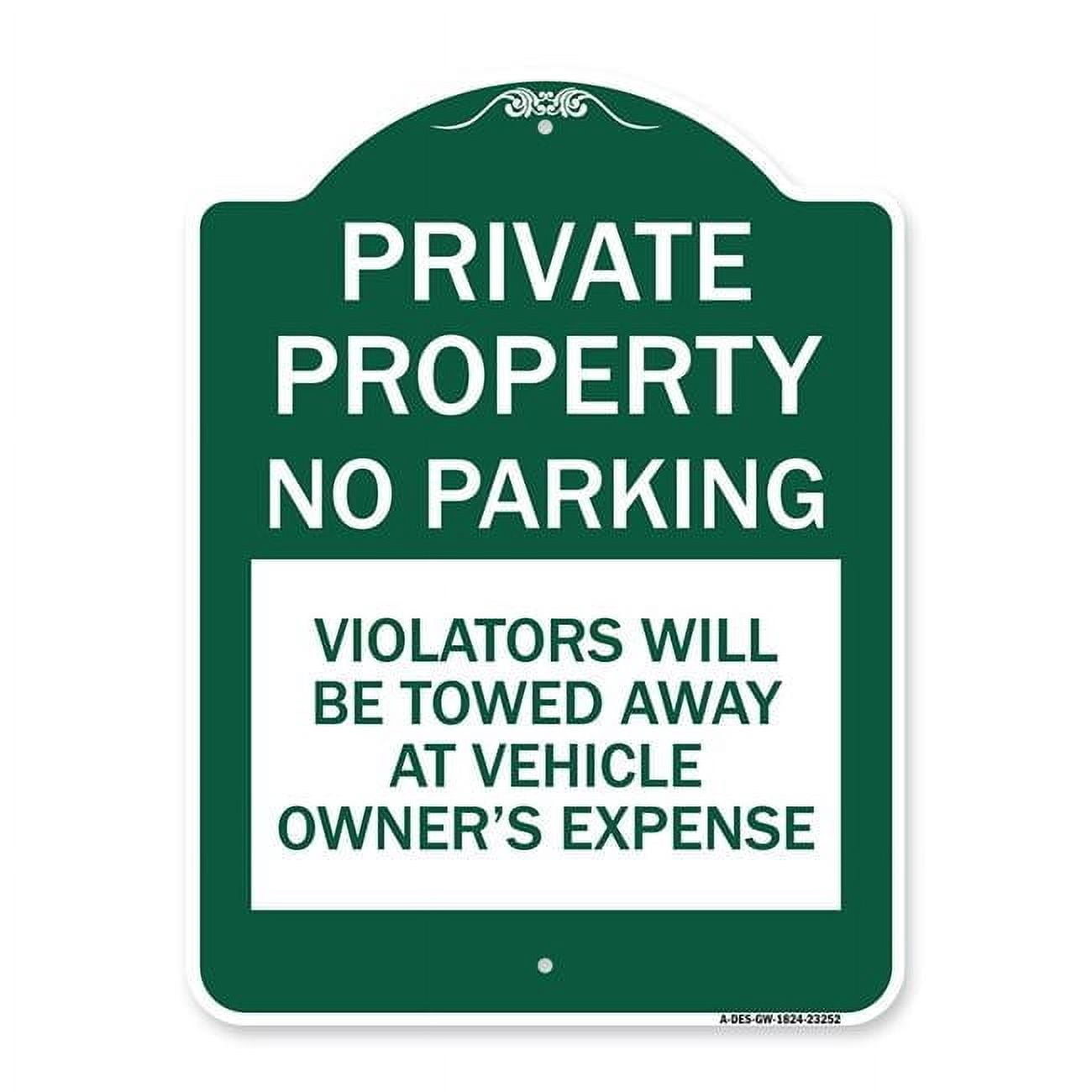 18 x 24 in. Designer Series Sign - Private Property - No Parking ...