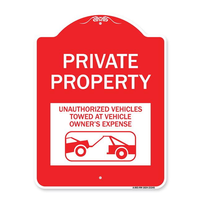 18 x 24 in. Designer Series Sign - Private Property Unauthorized ...