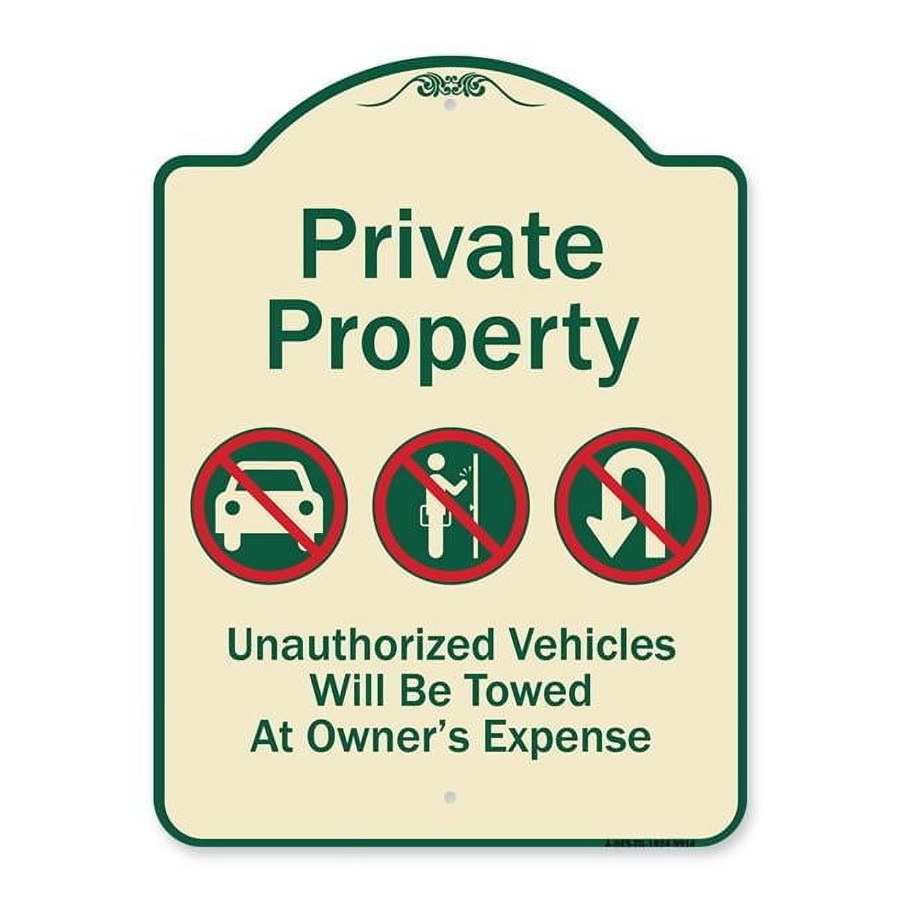 18 x 24 in. Designer Series Sign - Private Property Unauthorized ...