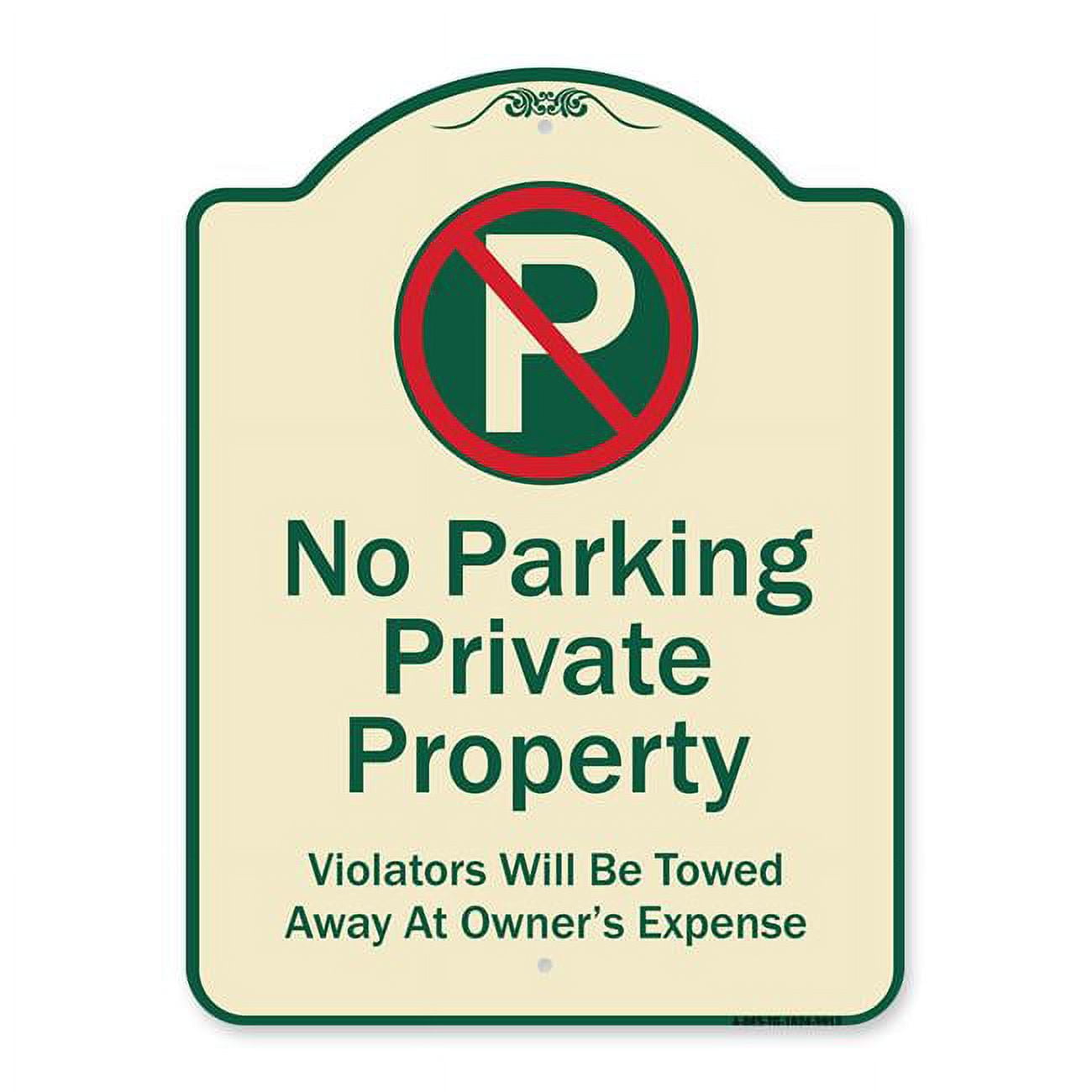 18 x 24 in. Designer Series Sign - Private Property Violators Towed ...