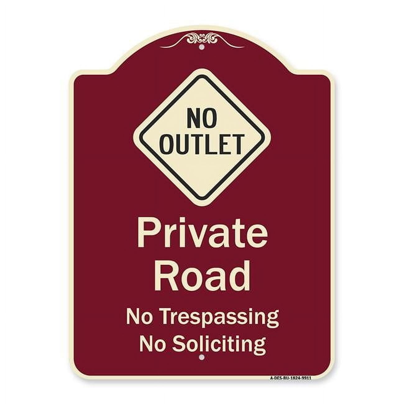 18 x 24 in. Designer Series Sign - Private Road No Trespassing or ...