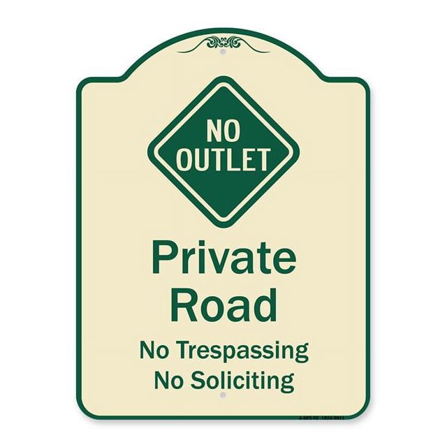18 x 24 in. Designer Series Sign - Private Road No Trespassing or ...