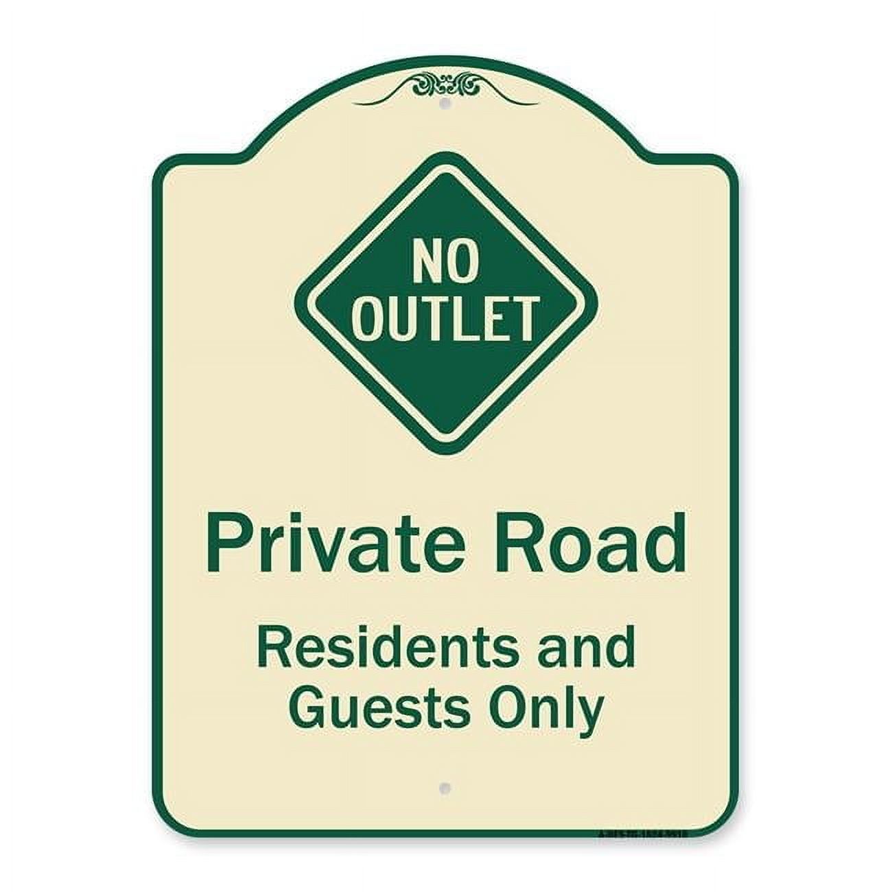 18 x 24 in. Designer Series Sign - Private Road Residents & Guests Only ...
