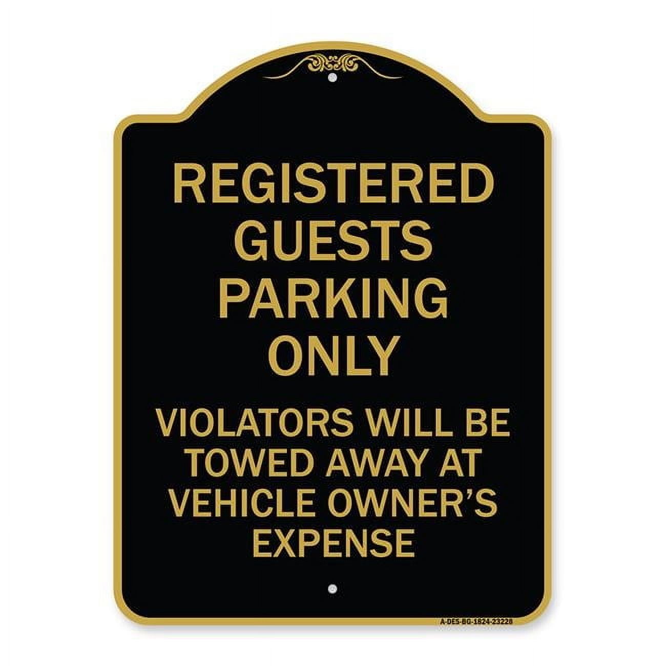 18 x 24 in. Designer Series Sign - Registered Guest Parking Only ...