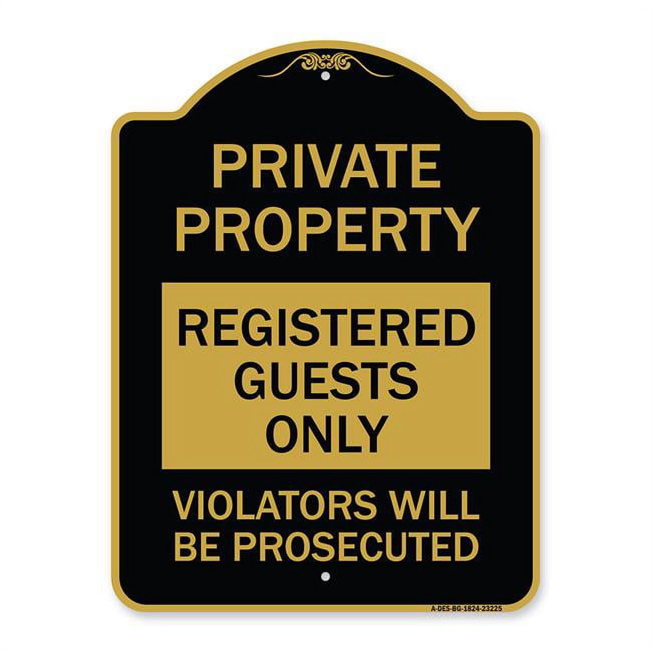 18 x 24 in. Designer Series Sign - Registered Guests Only Violators ...
