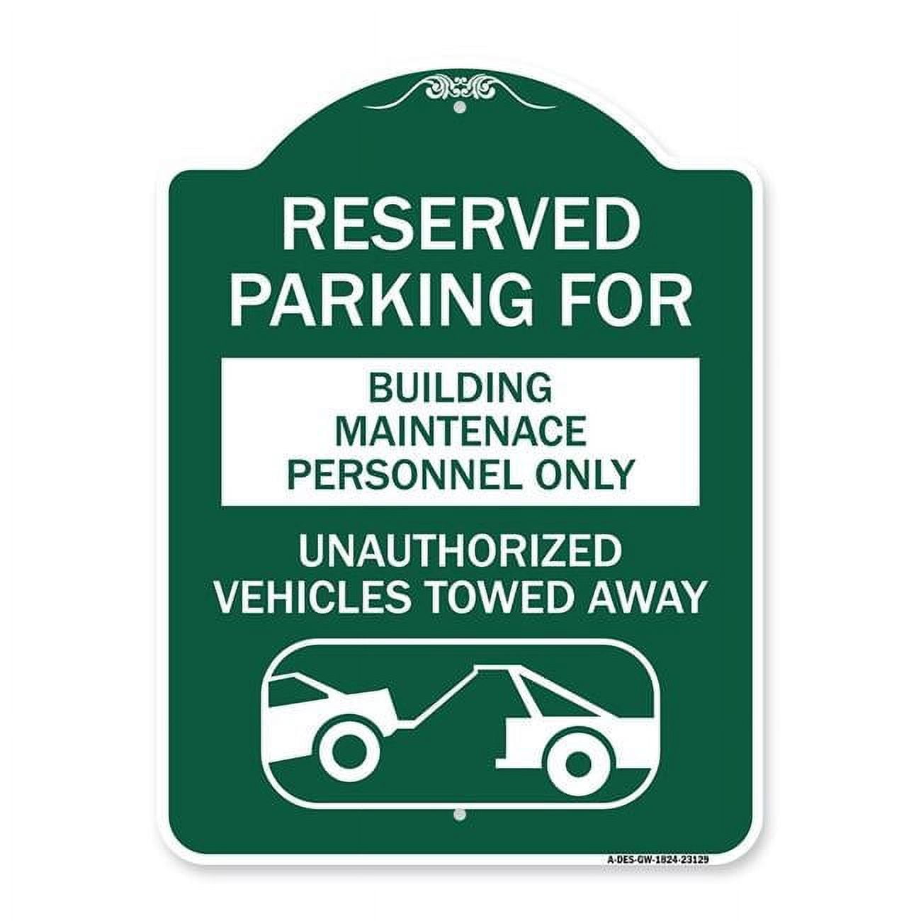 18 x 24 in. Designer Series Sign - Reserved Parking for Building ...