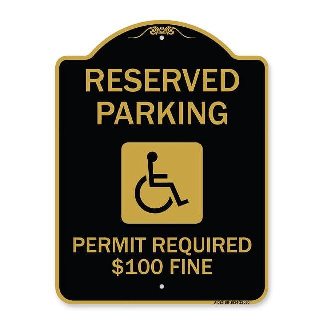 18 x 24 in. Designer Series Sign - Reserved Parking Permit Required ...