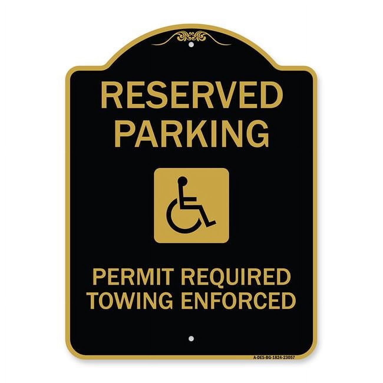 18 x 24 in. Designer Series Sign - Reserved Parking Permit Required ...