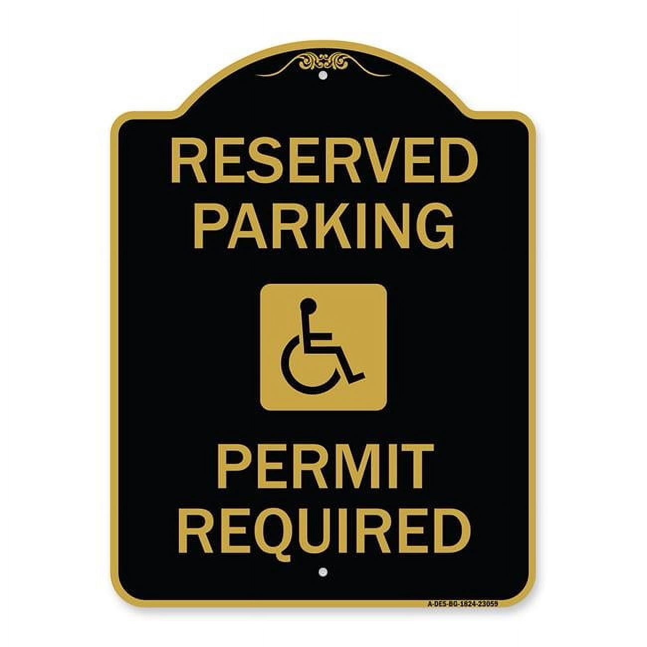 18 x 24 in. Designer Series Sign - Reserved Parking Permit Required ...