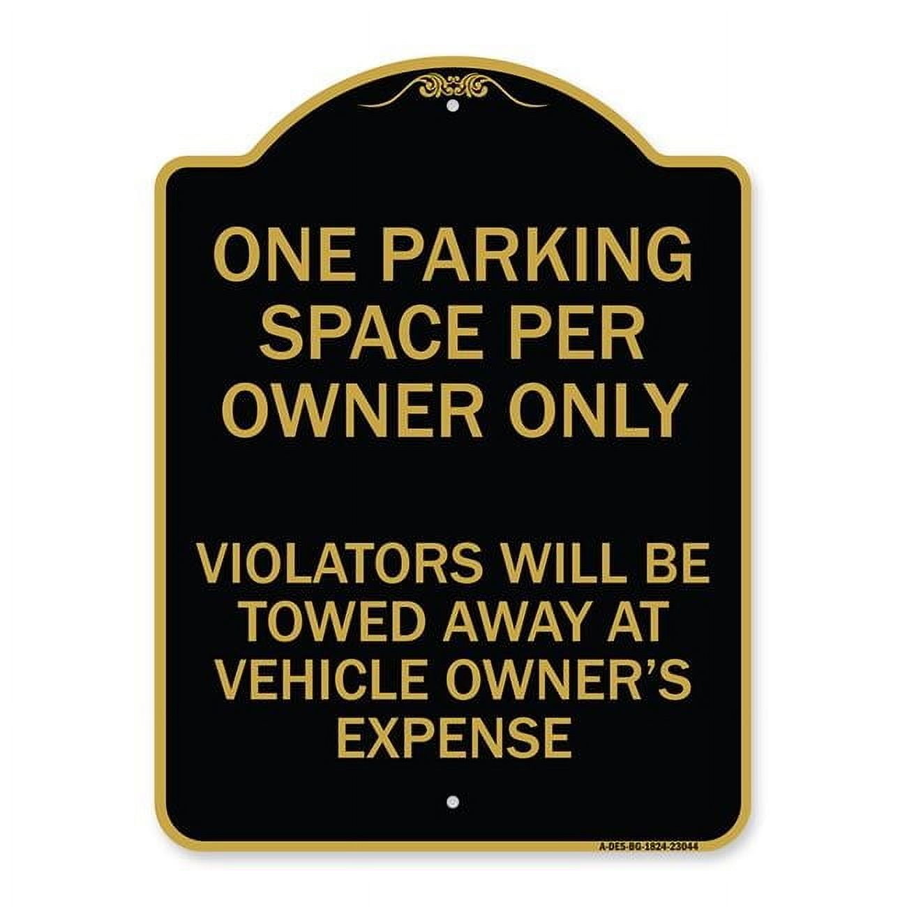 18 x 24 in. Designer Series Sign - Reserved Parking Sign One Parking ...