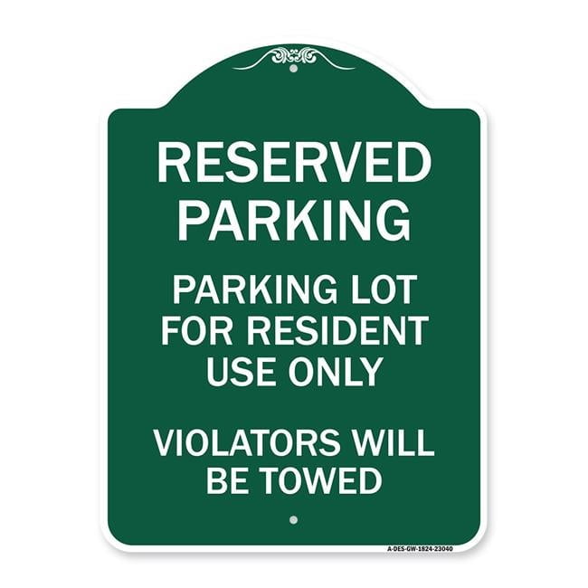 18 x 24 in. Designer Series Sign - Reserved Parking Sign Reserved ...