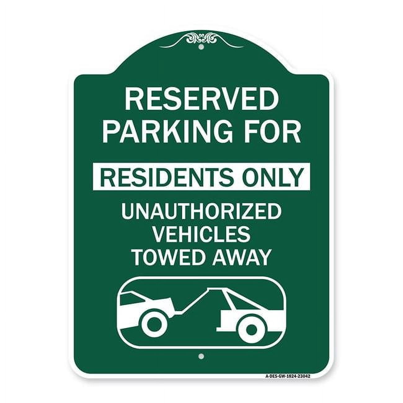 18 x 24 in. Designer Series Sign - Reserved Parking Sign Reserved ...