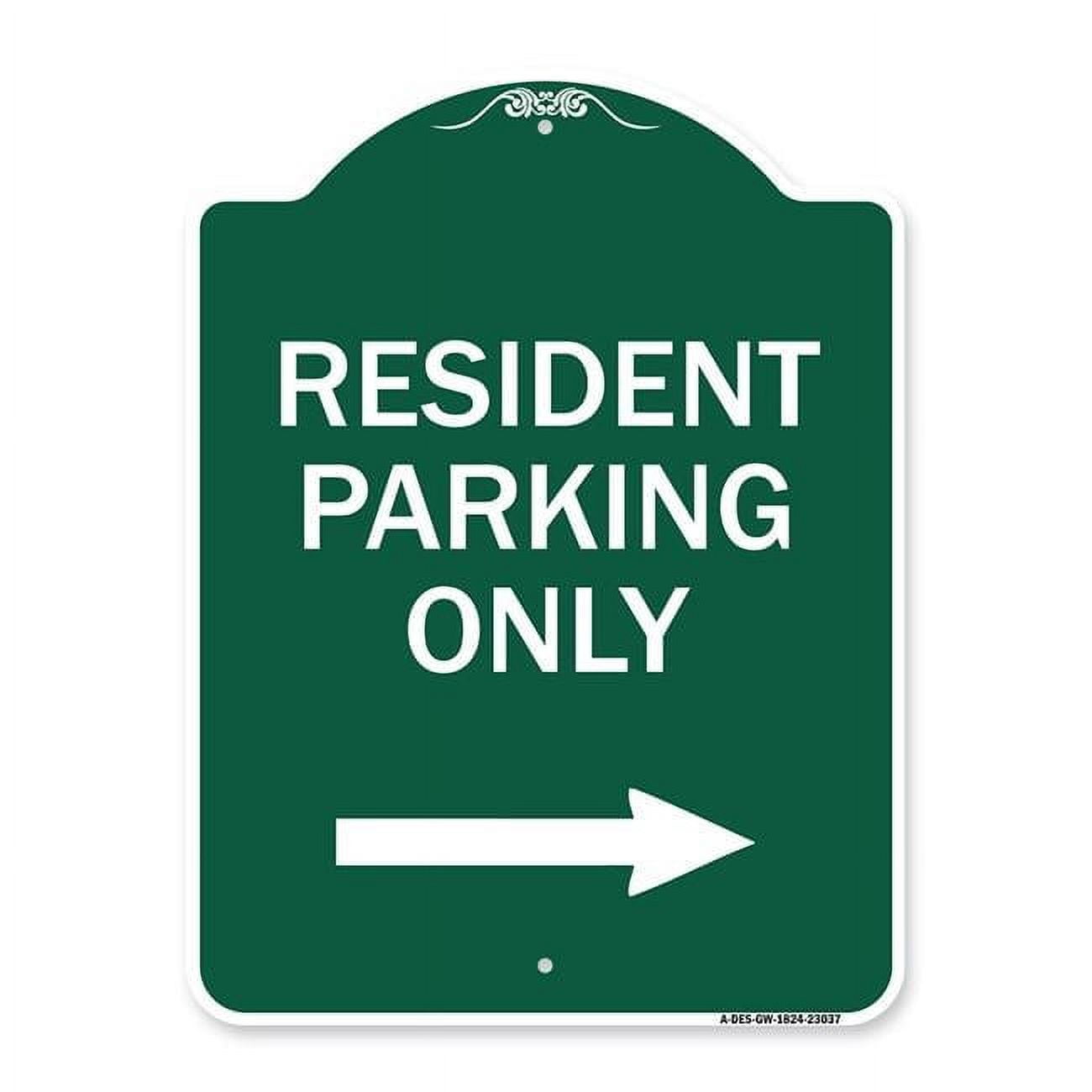 18 x 24 in. Designer Series Sign - Reserved Parking Sign Resident ...