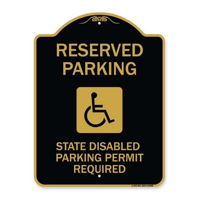 18 x 24 in. Designer Series Sign - Reserved Parking State Disabled ...