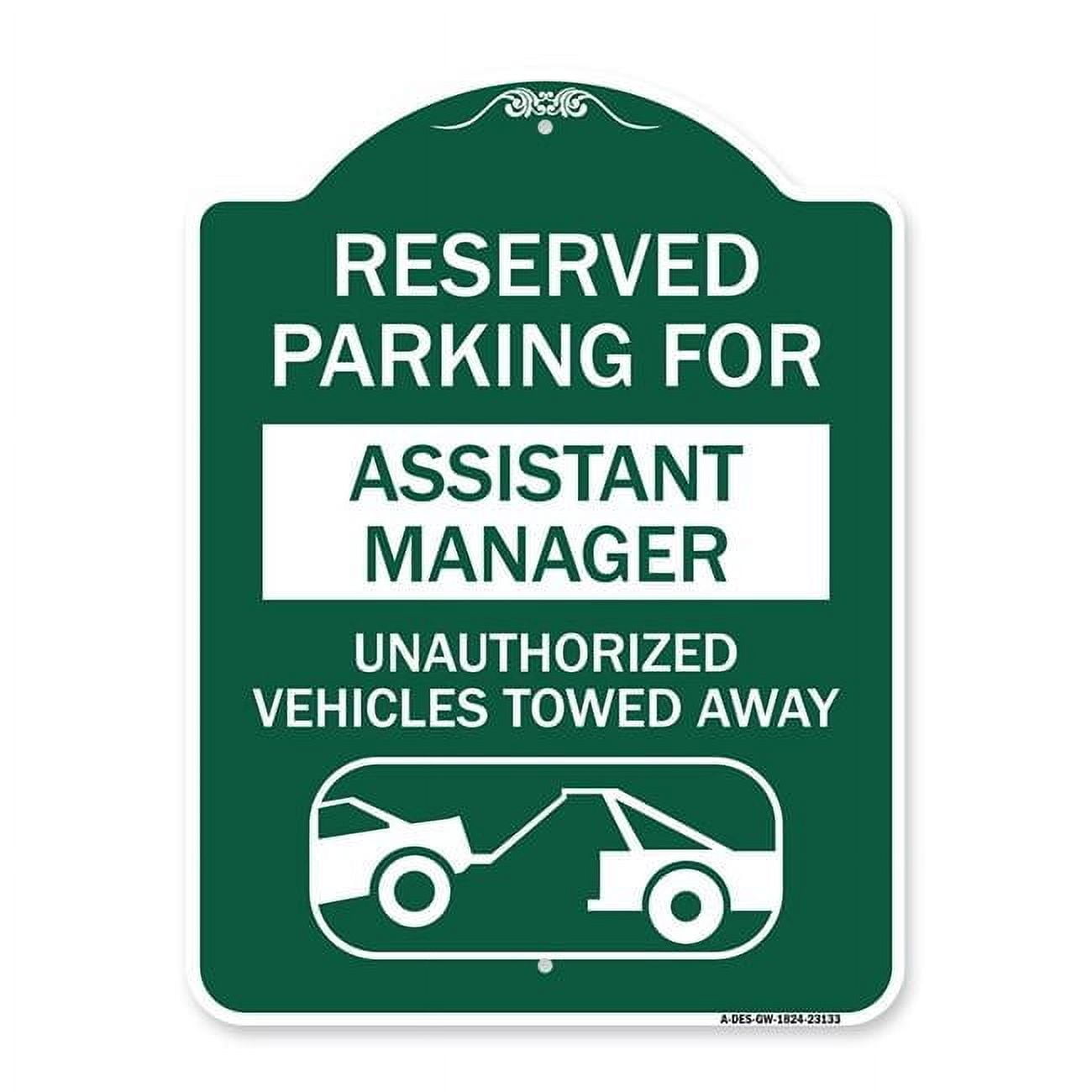 18 x 24 in. Designer Series Sign - Reserved Parking for Assistant ...