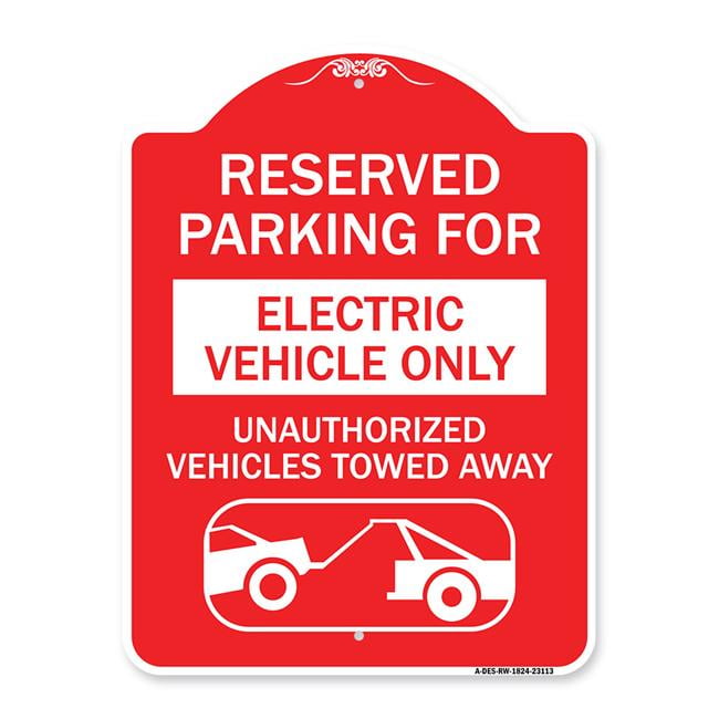 18 x 24 in. Designer Series Sign - Reserved Parking for Electric ...