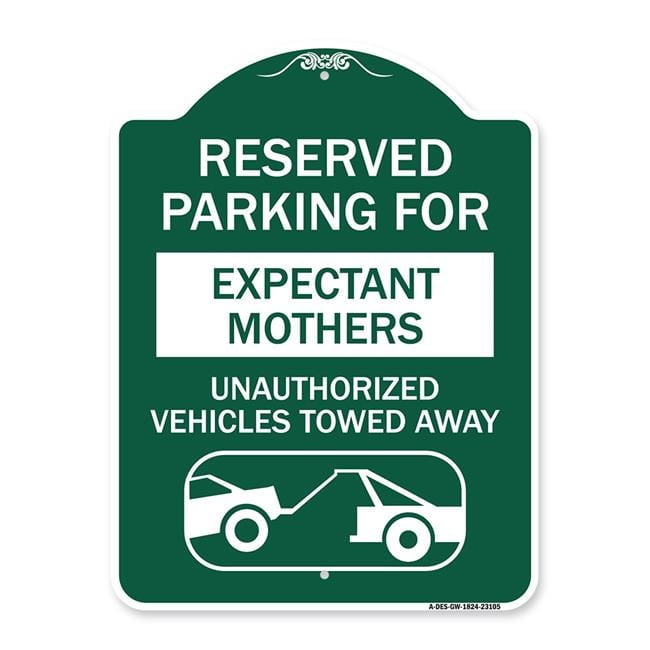 18 x 24 in. Designer Series Sign - Reserved Parking for Expectant ...