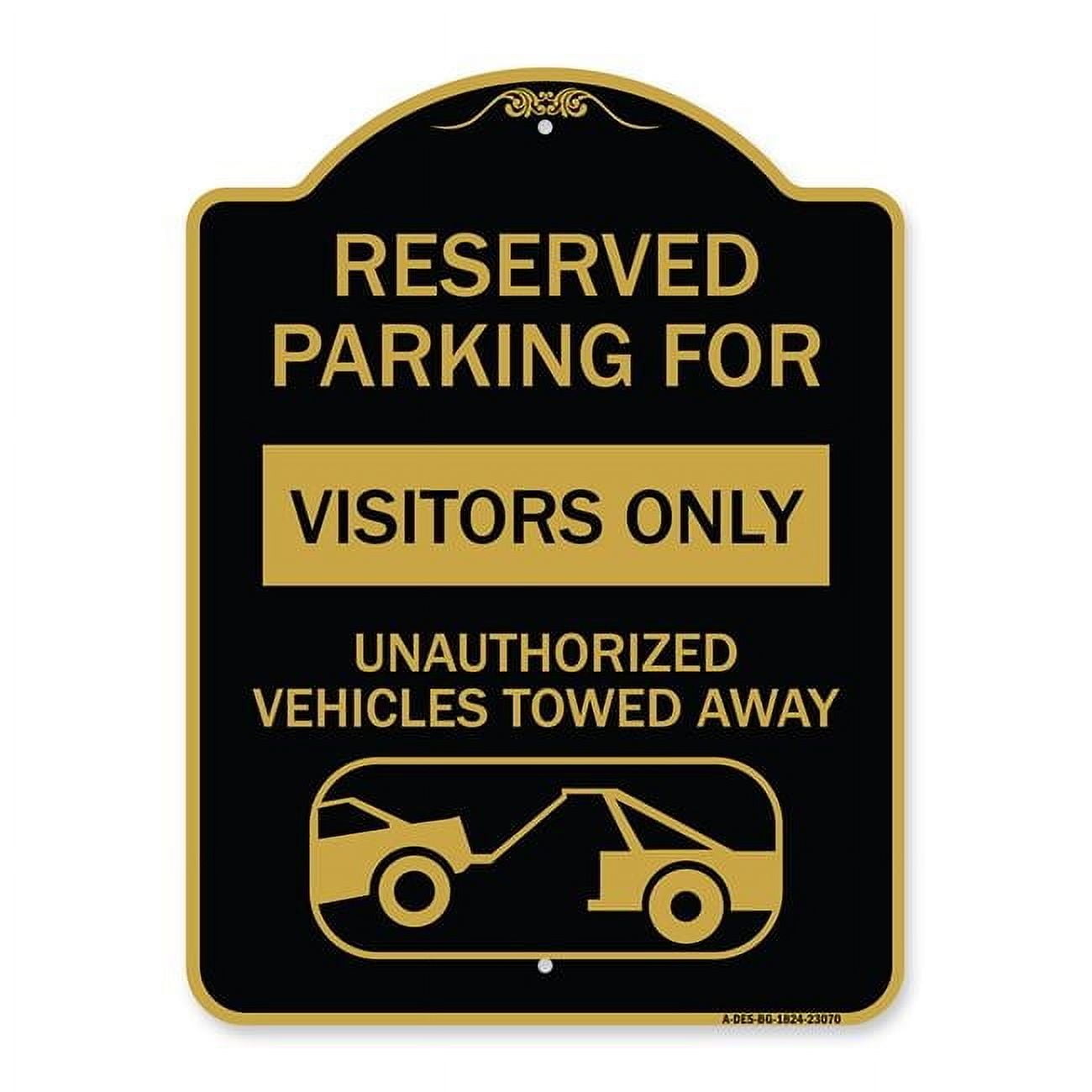 18 x 24 in. Designer Series Sign - Reserved Parking for Visitors Only ...