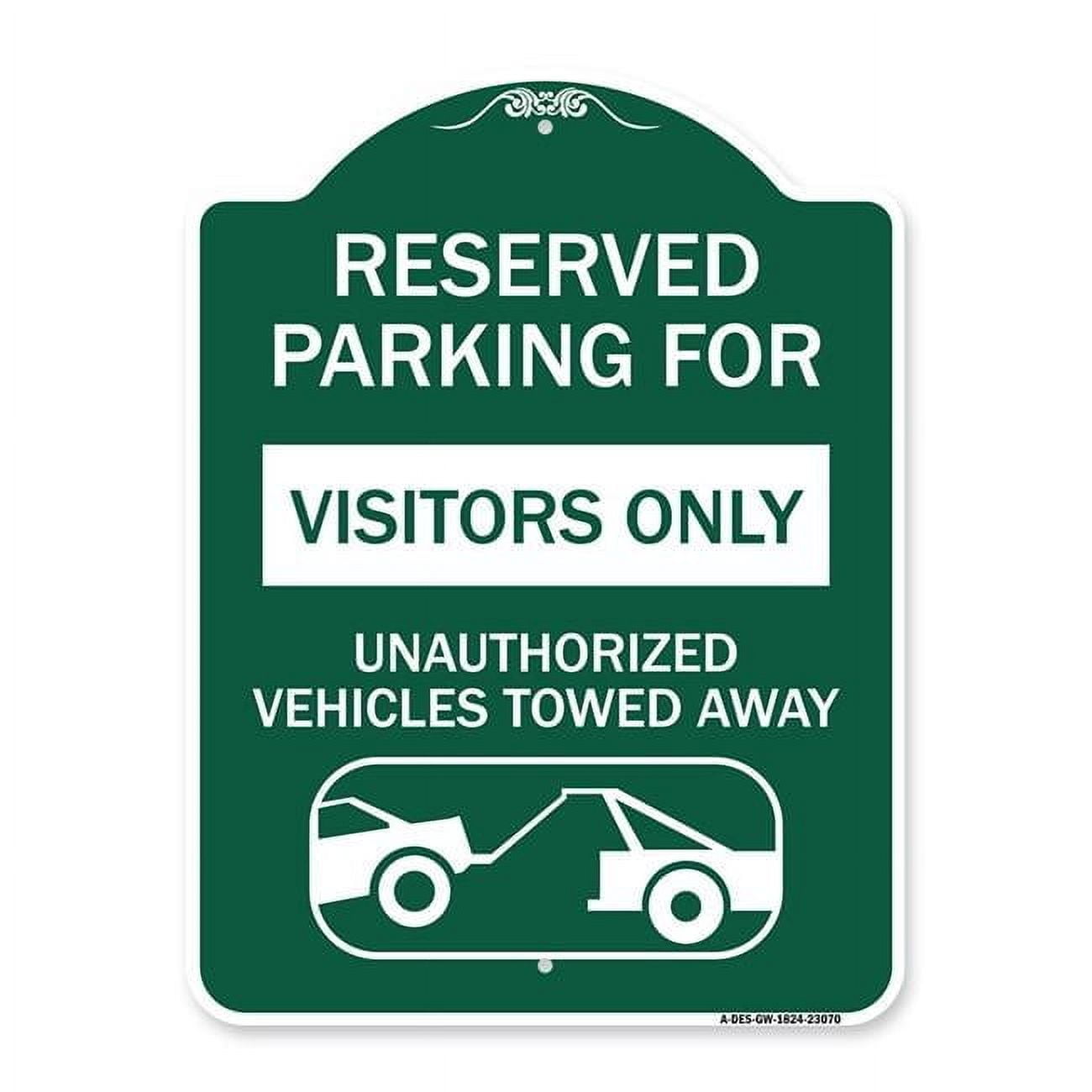 18 x 24 in. Designer Series Sign - Reserved Parking for Visitors Only ...