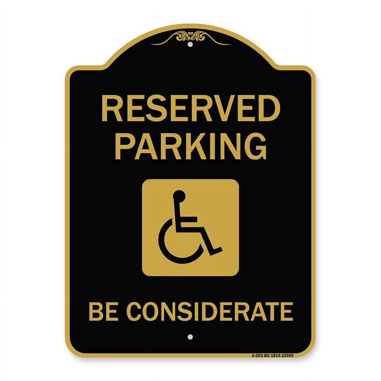 18 x 24 in. Designer Series Sign - Reserved Parking - with Handicap ...