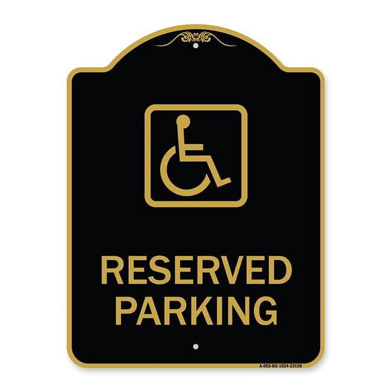 18 x 24 in. Designer Series Sign - Reserved Parking with Handicapped ...