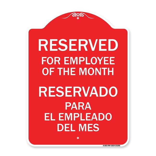 18 x 24 in. Designer Series Sign - Reserved for Employee of the Month ...