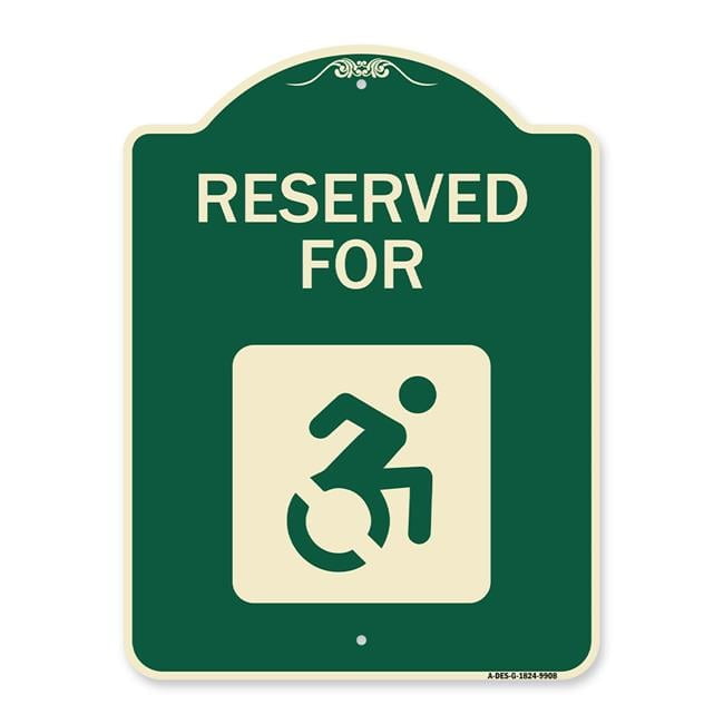 18 x 24 in. Designer Series Sign - Reserved with Accessible Symbol ...