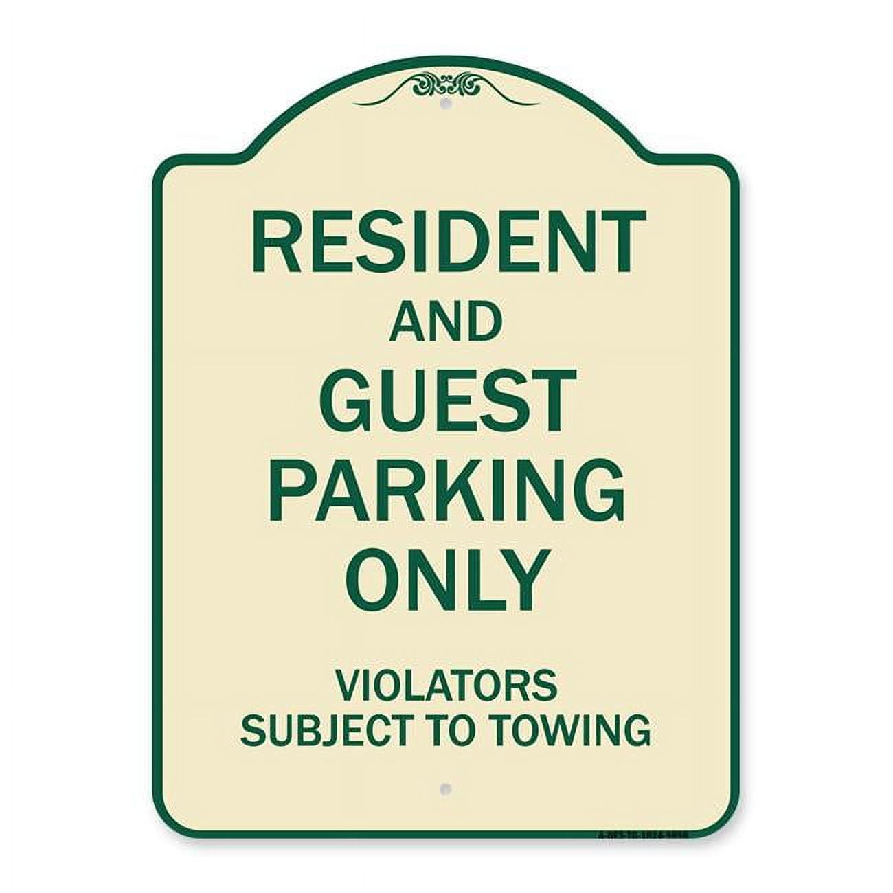 18 x 24 in. Designer Series Sign - Resident & Guest Parking Only ...