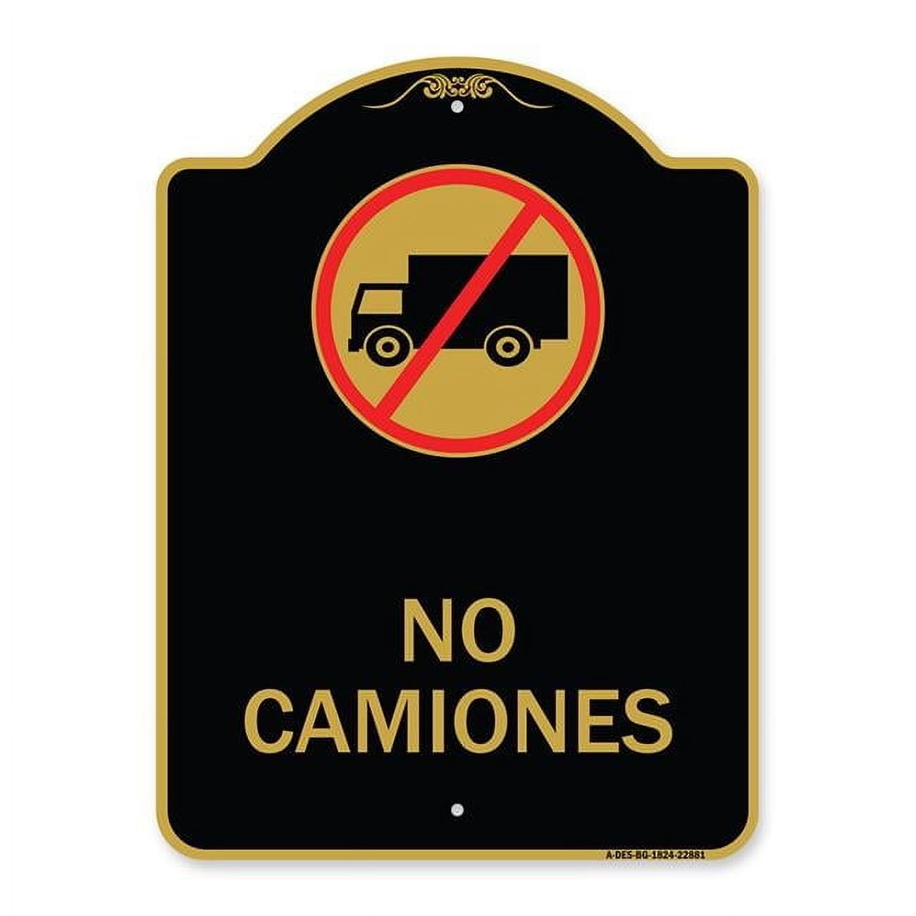 18 x 24 in. Designer Series Sign - Spanish Traffic Sign No Camiones ...