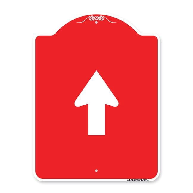 18 x 24 in. Designer Series Sign - Straight Thru Symbol Sign, Red ...
