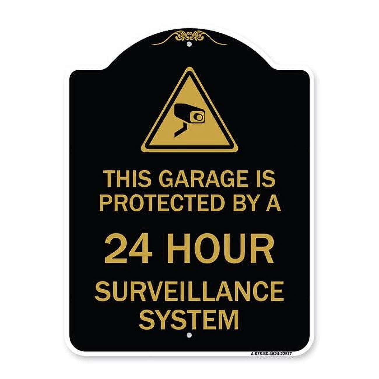 18 x 24 in. Designer Series Sign - This Garage is Protected by A 24 ...