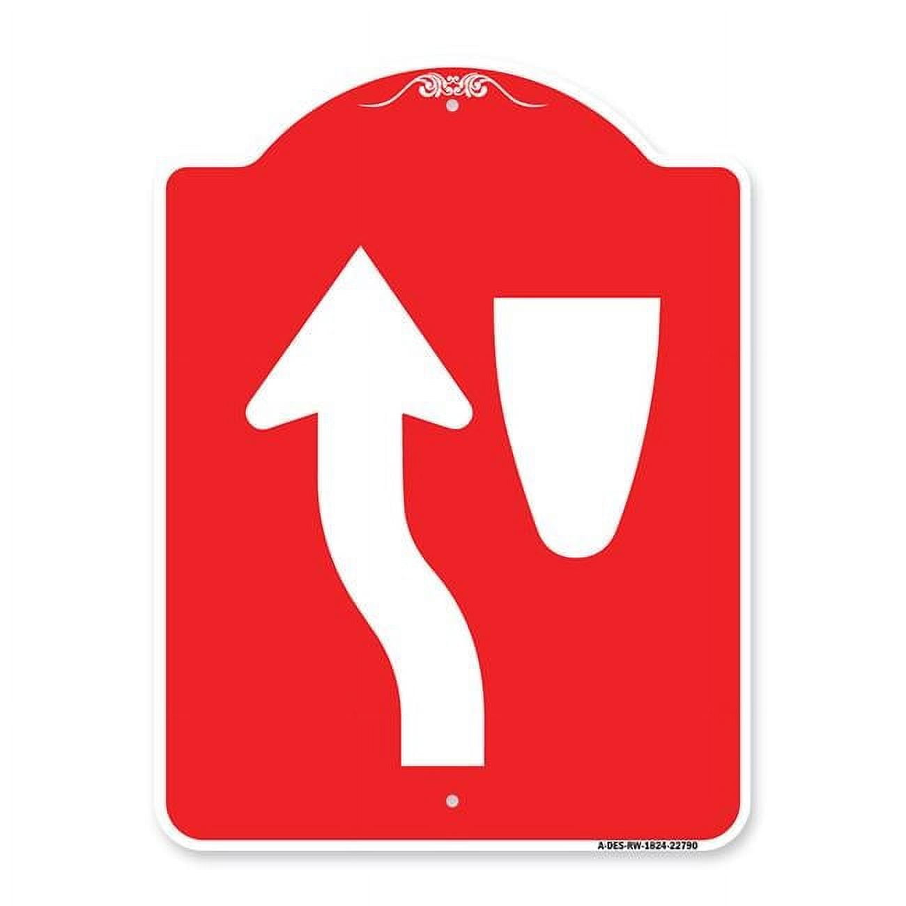 18 x 24 in. Designer Series Sign - Traffic Sign Keep Left Symbol, Red ...