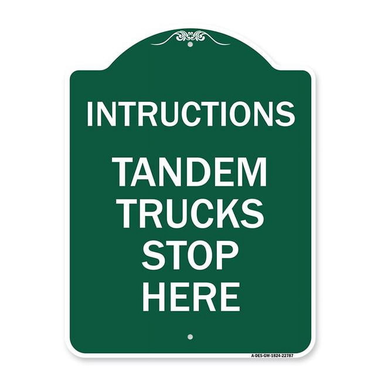 18 x 24 in. Designer Series Sign - Truck Sign Instructions Tandem ...